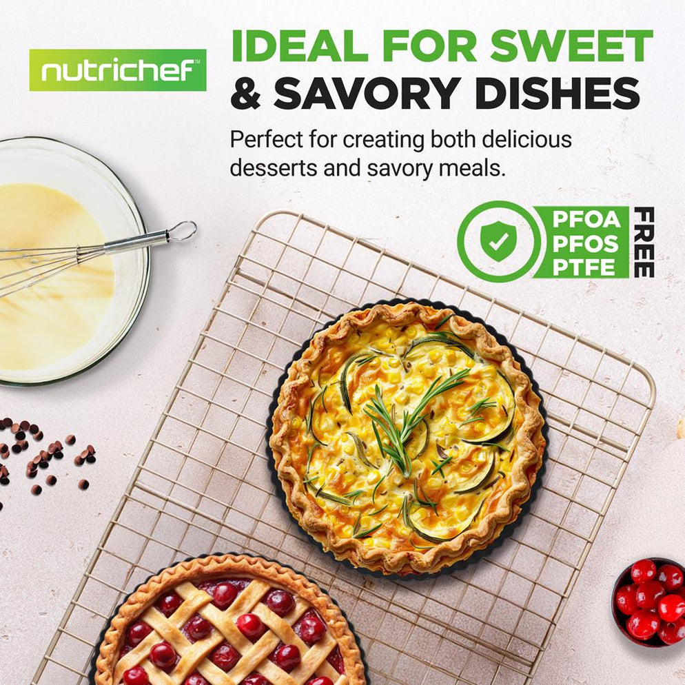 2 Round Tart Pans, Nonstick Carbon Steel, Removable Base, 9 Inch ...