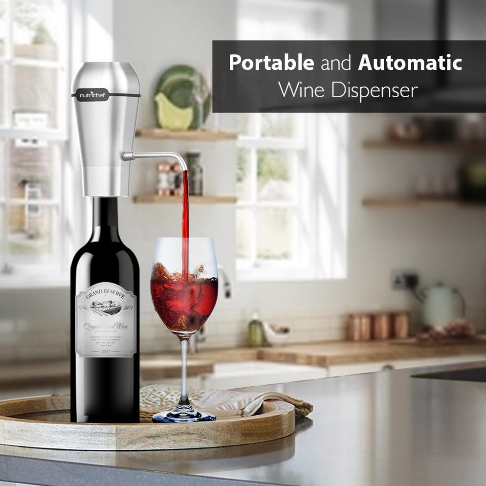 Electric Wine Pump Aerator - Automatic Wine Bottle Air Decanter Dispen ...