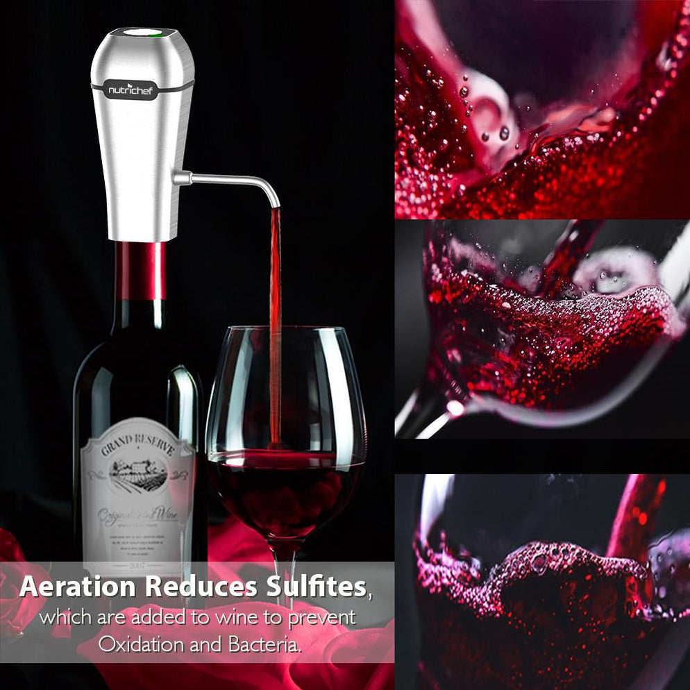 Electric Wine Pump Aerator - Automatic Wine Bottle Air Decanter Dispen ...
