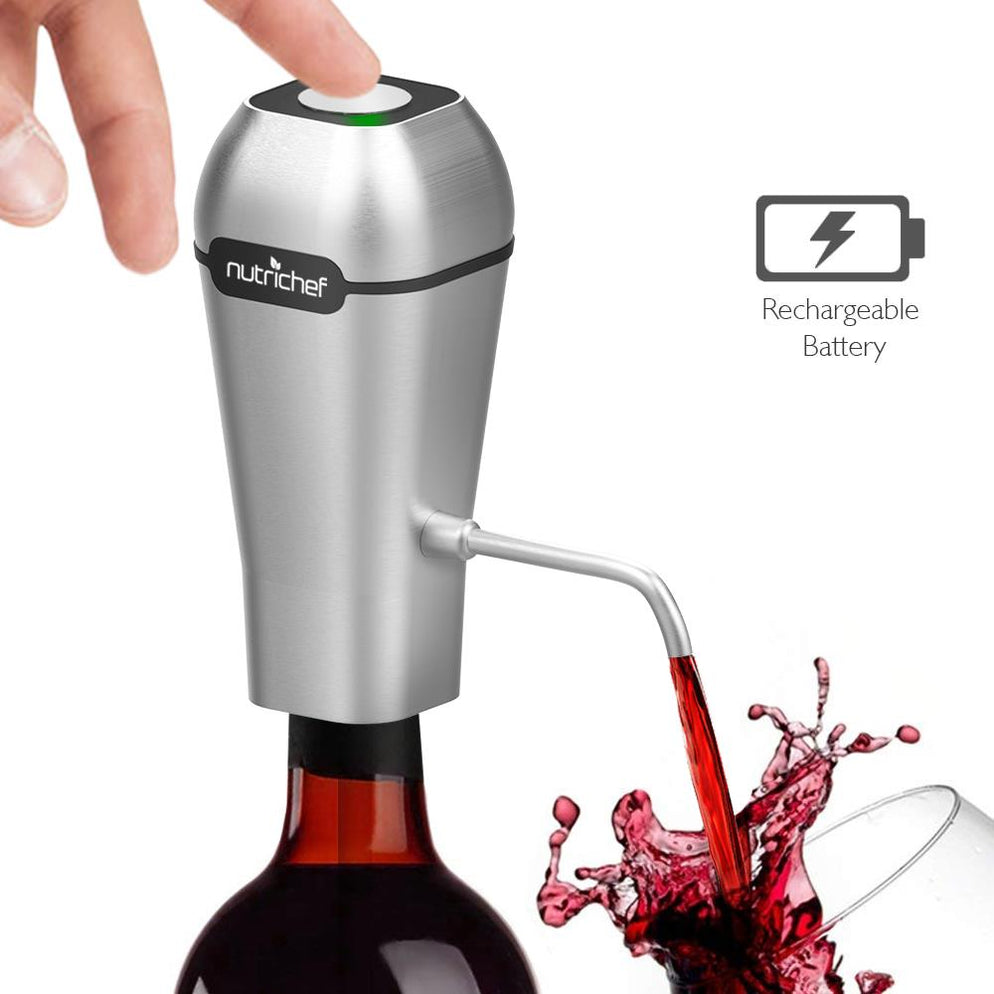 Electric Wine Pump Aerator - Automatic Wine Bottle Air Decanter Dispen ...